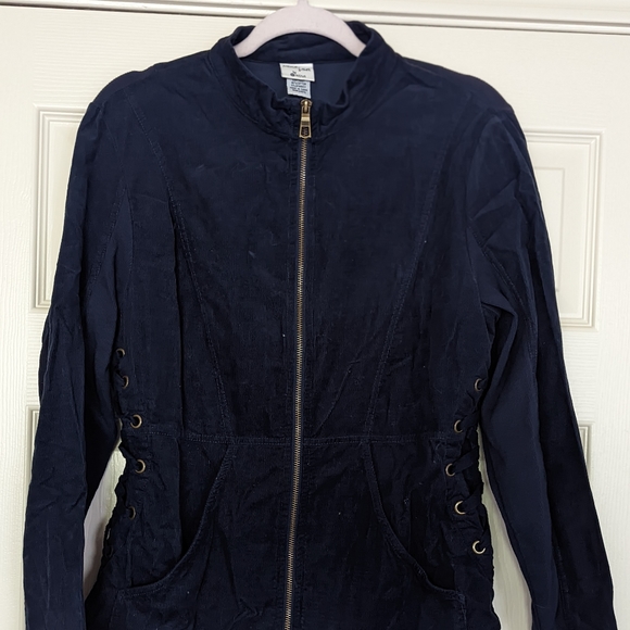 XCVI | Jackets & Coats | Large Navy Blue Zipup Corduroy Xcvi Jacket ...